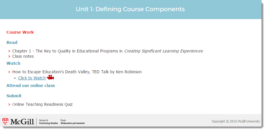 Organizing Content | eLearning Toolkit